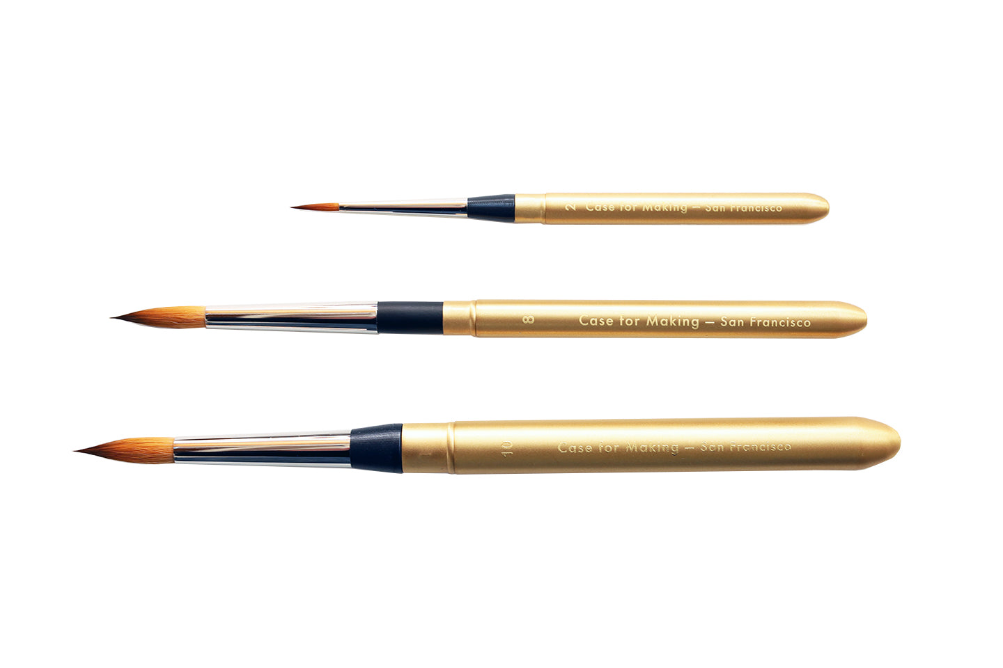 CfM Mini Matte Gold Travel Brushes – Case for Making